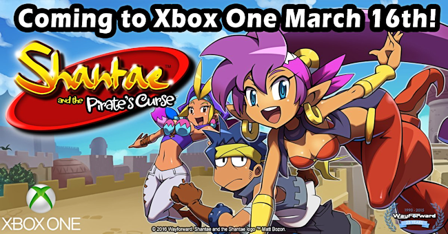 Shantae and the Pirate's Curse til Xbox One i mars