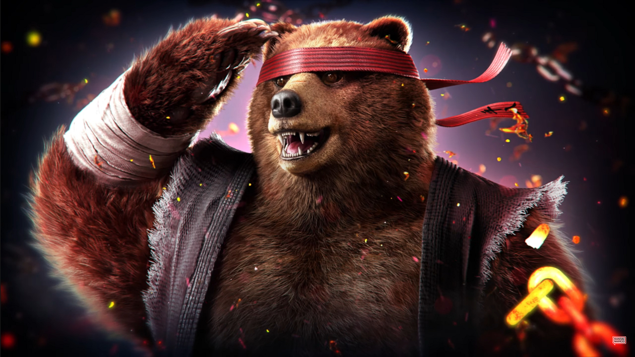 Kuma tar med seg en laks til kampen i Tekken 8