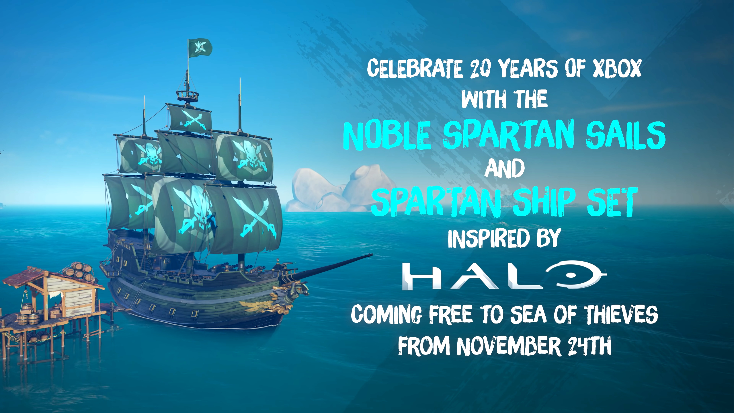 Få gratis Noble Spartan Sails og Spartan Ship Set i Sea of Thieves