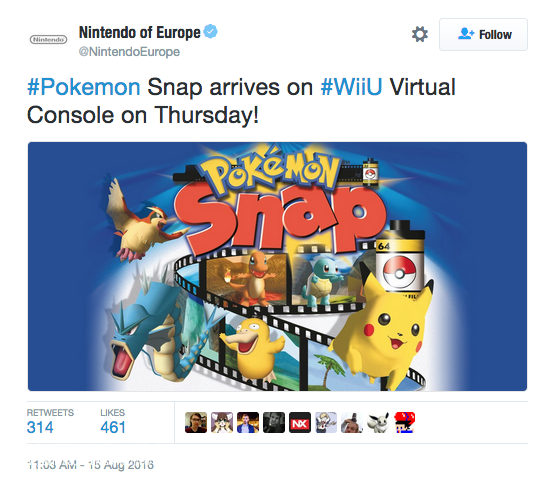 Pokémon Snap kommer til Wii U Virtual Console