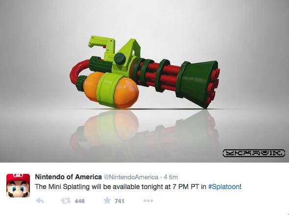 Mini Splatling Gun sluppet til Splatoon
